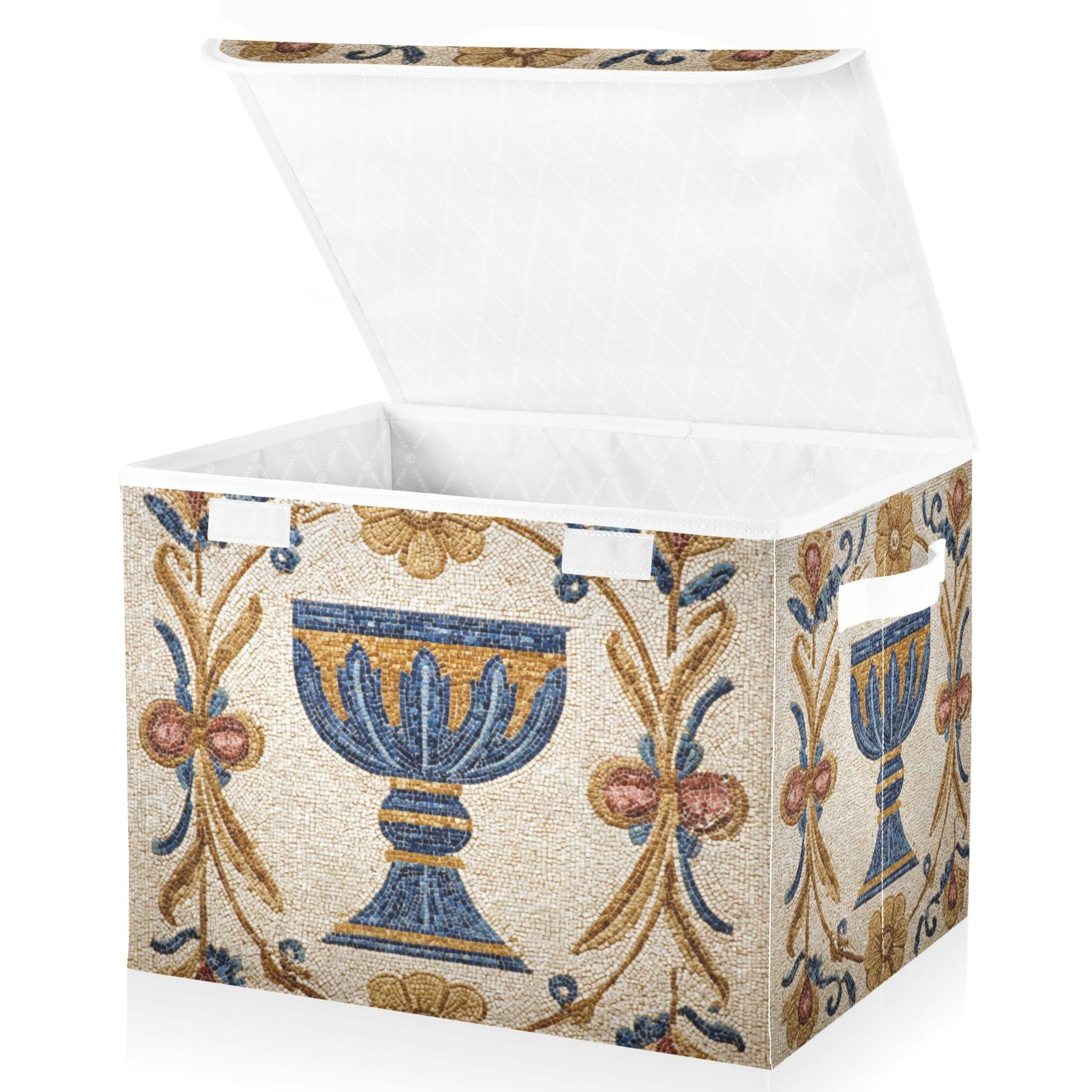 Foldable Fabric Storage Bin With Handle Collapsible Basket Box Storage ...