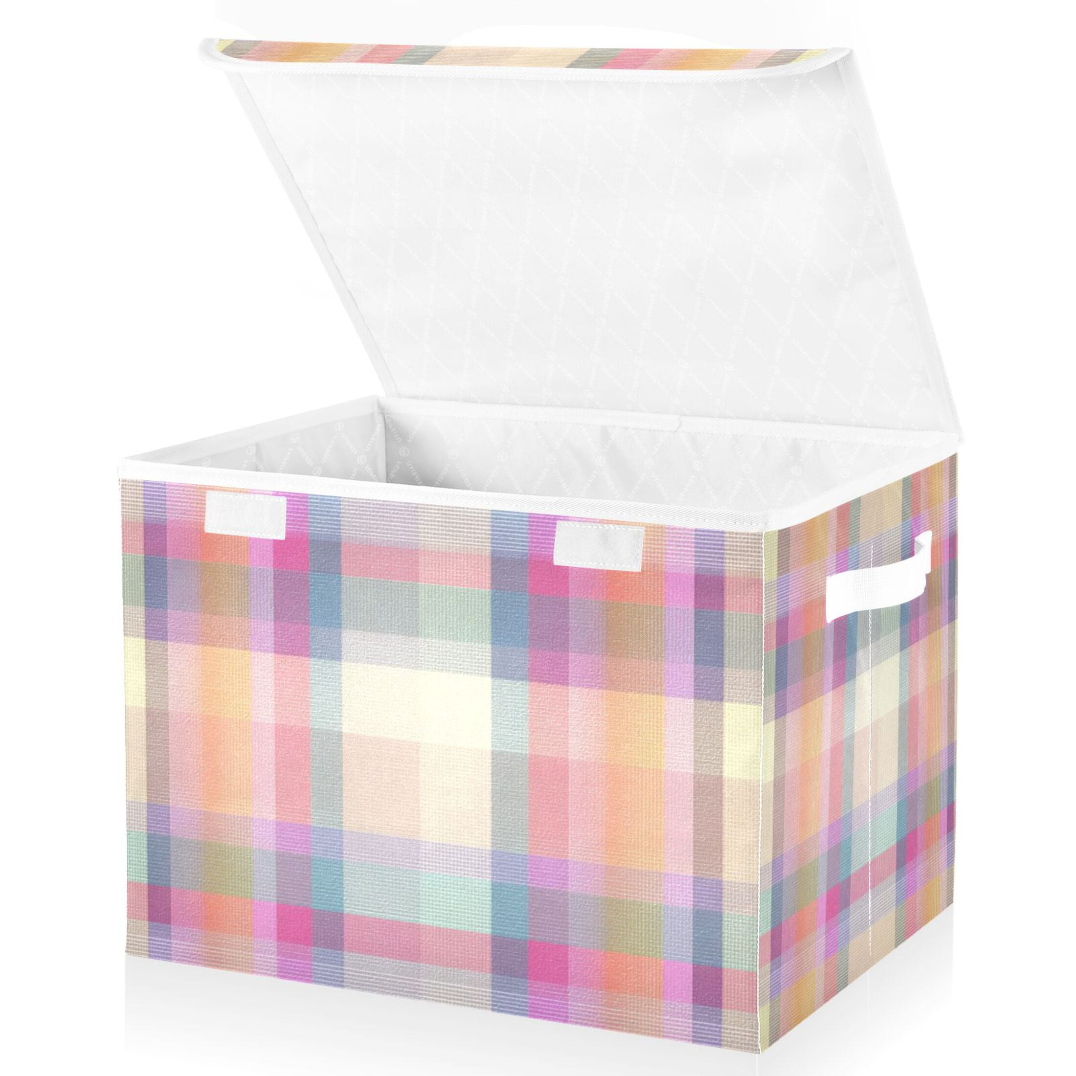 Foldable Fabric Storage Bin With Handle Collapsible Basket Box Storage ...