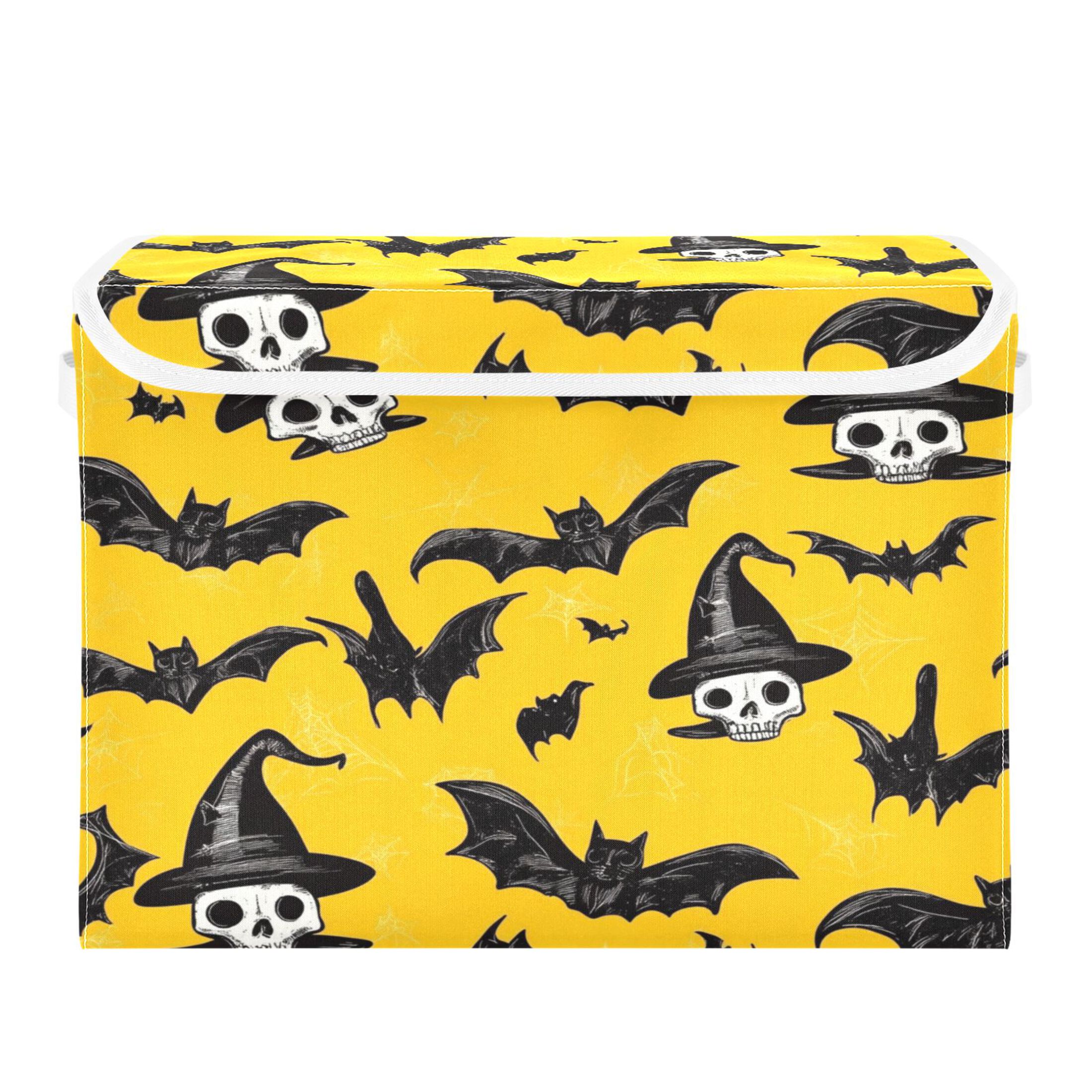 Foldable Fabric Storage Bin With Handle Lid Collapsible Box Basket For ...