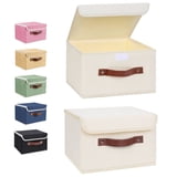 ANMINY Foldable Fabric Storage Bin With Handle Lid Large Collapsible ...