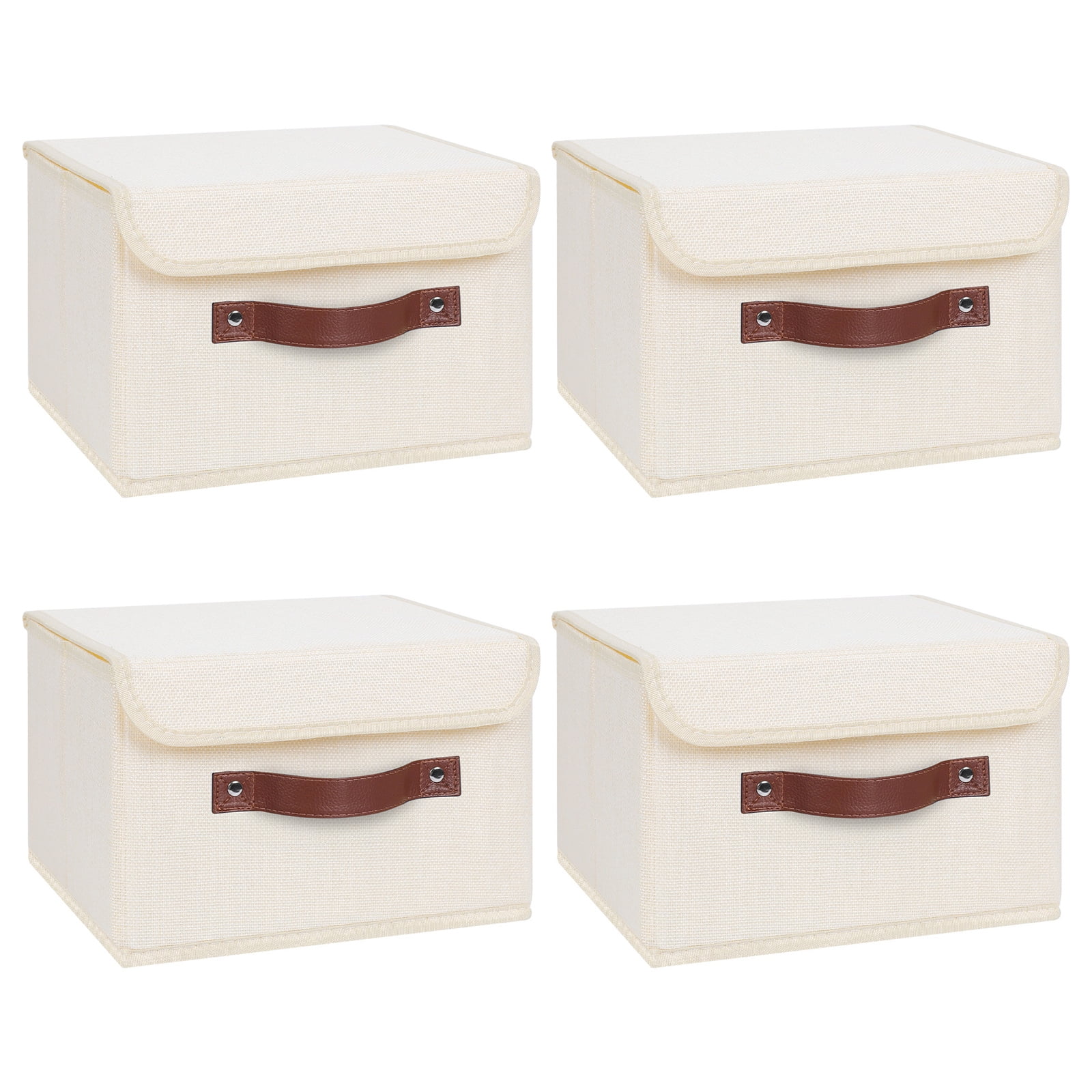 Foldable Fabric Storage Bin With Handle Lid Large Collapsible Box ...