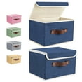 ANMINY 4-Pack Large Foldable Fabric Storage Bins with Lid and Handle ...