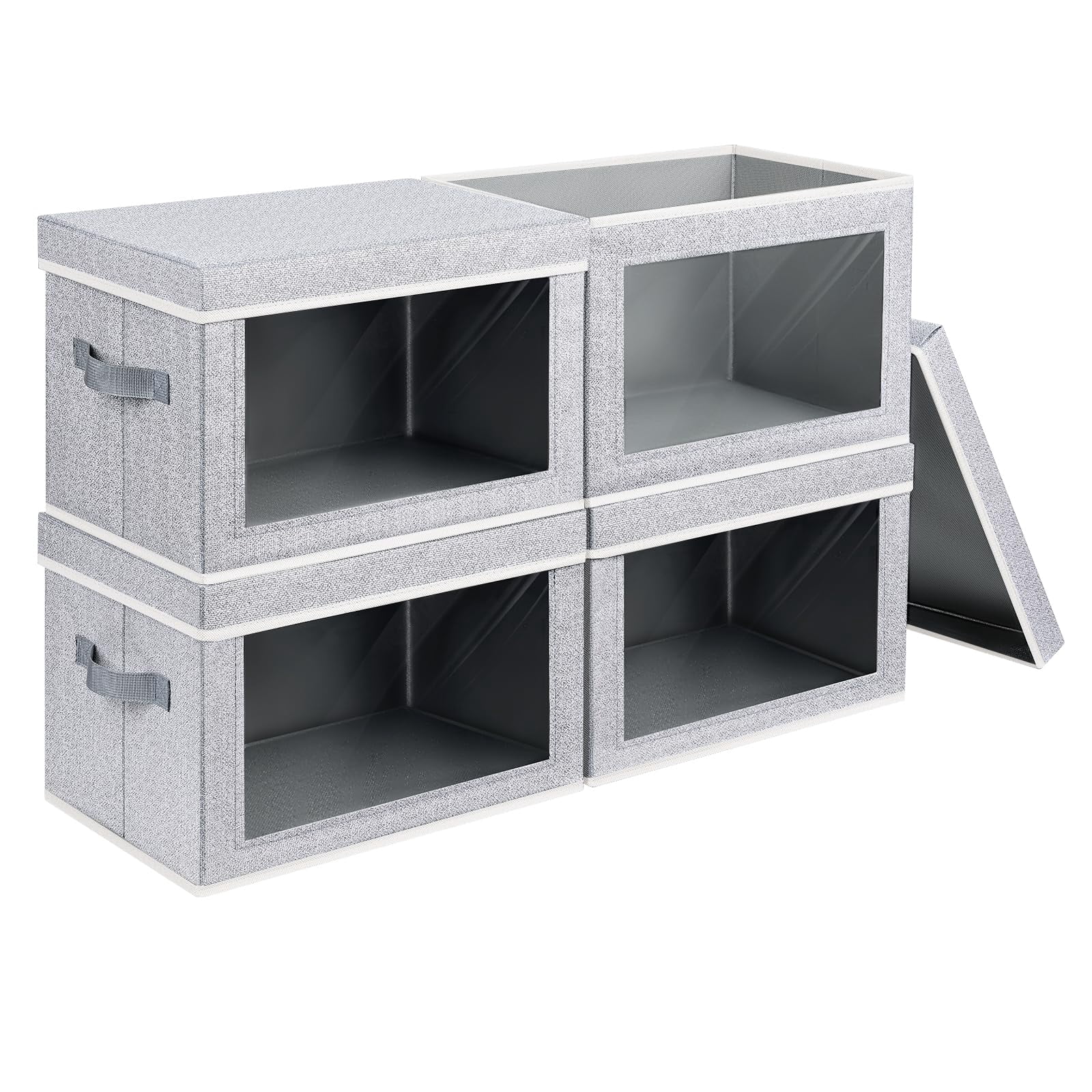 Foldable Fabric Storage Bins Blended L(4-Pack) Closet Organization ...