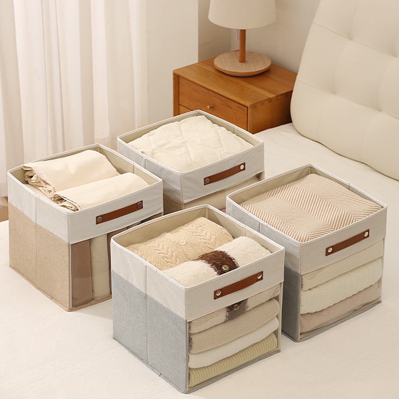 Foldable Fabric Storage Cube, Square Organizer Bin, Soft Material ...