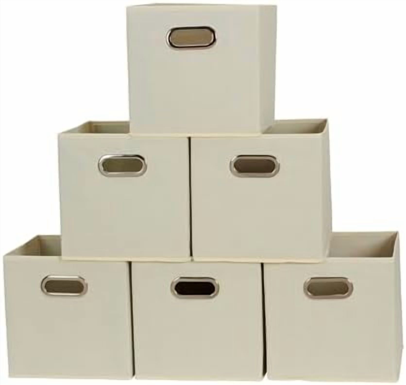 Foldable Fabric Storage Cubes 6-Pack – 11x11x11 Stackable Non-Woven ...