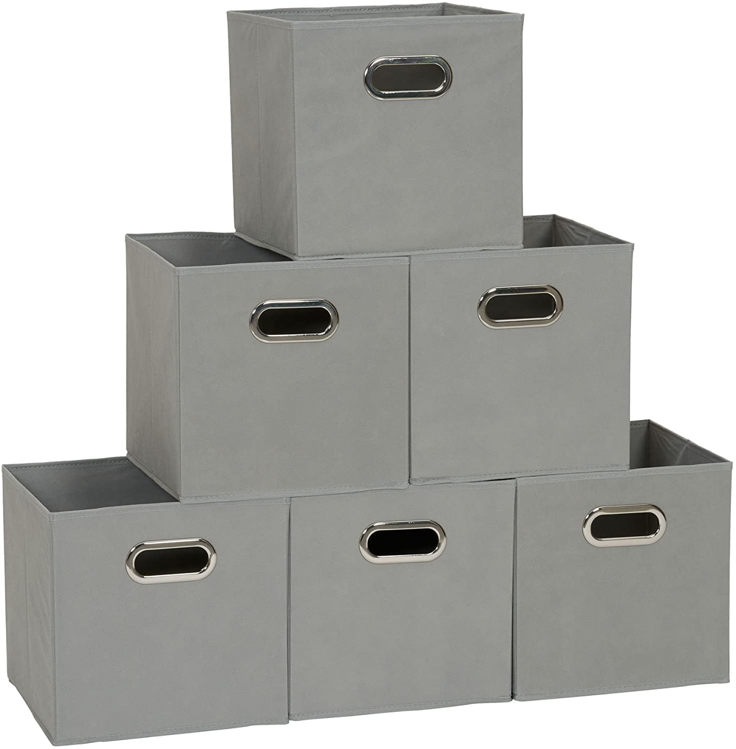 Foldable Fabric Storage Cubes 6-Pack – 11x11x11 Stackable Non-Woven ...