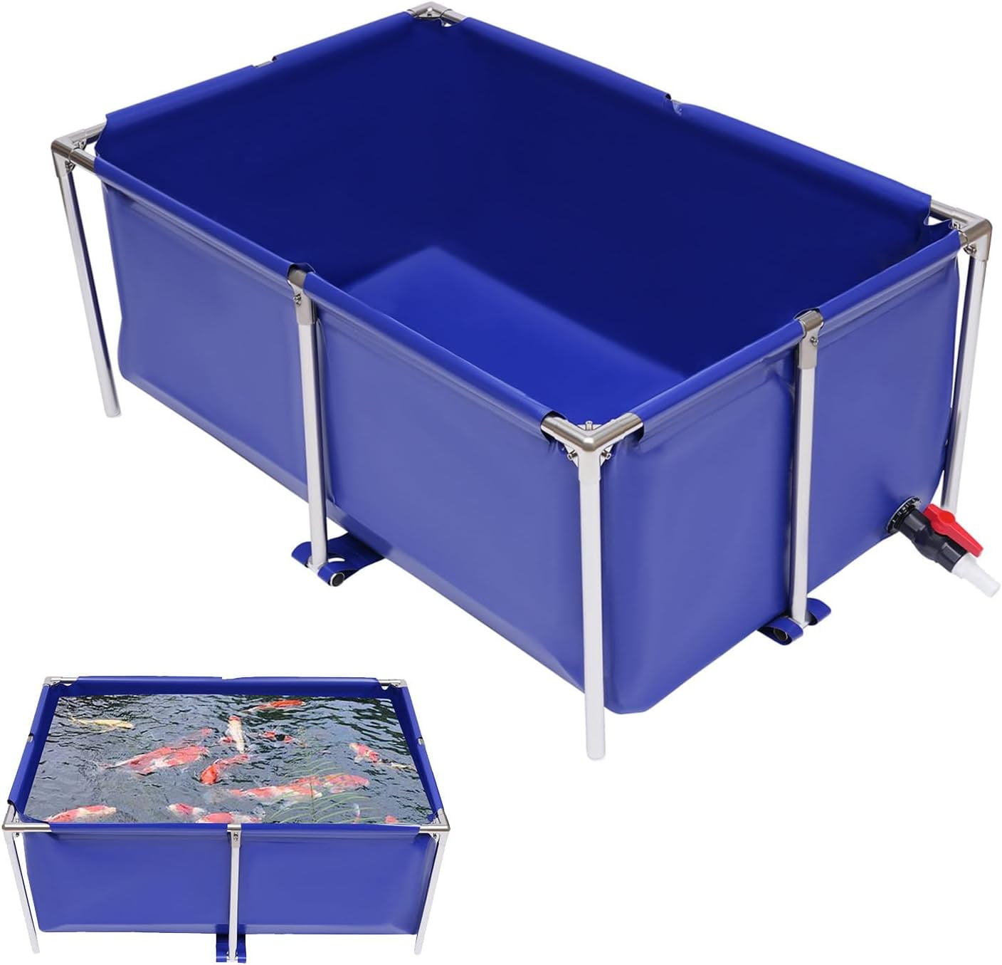 Foldable Fish Pond Fish Tank Fish Aquarium, Canvas Small Above Ground ...