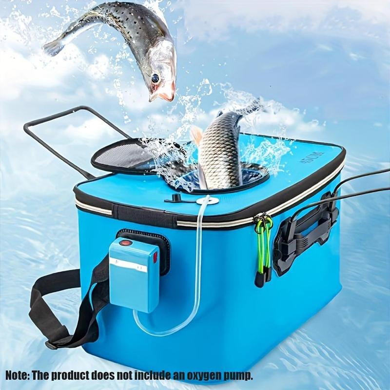 Foldable Fishing Bucket, 1 Count Thickened Fishing Box with Shoulder ...