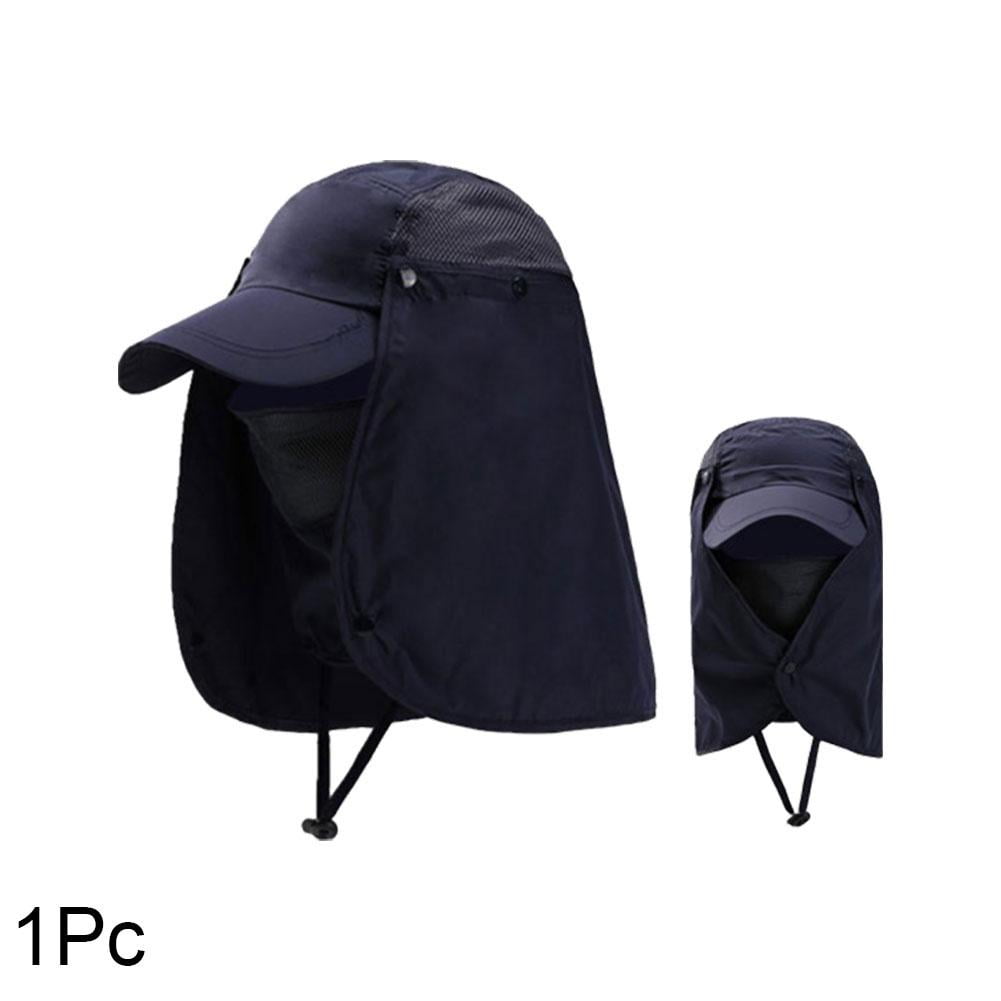 Foldable Fishing Hat with Neck Flap & Face Mask Sun Cap UV Protection ...