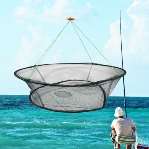 Foldable Fishing Landing Net Fish Catcher Network Crab Shrimp Mesh Trap ...