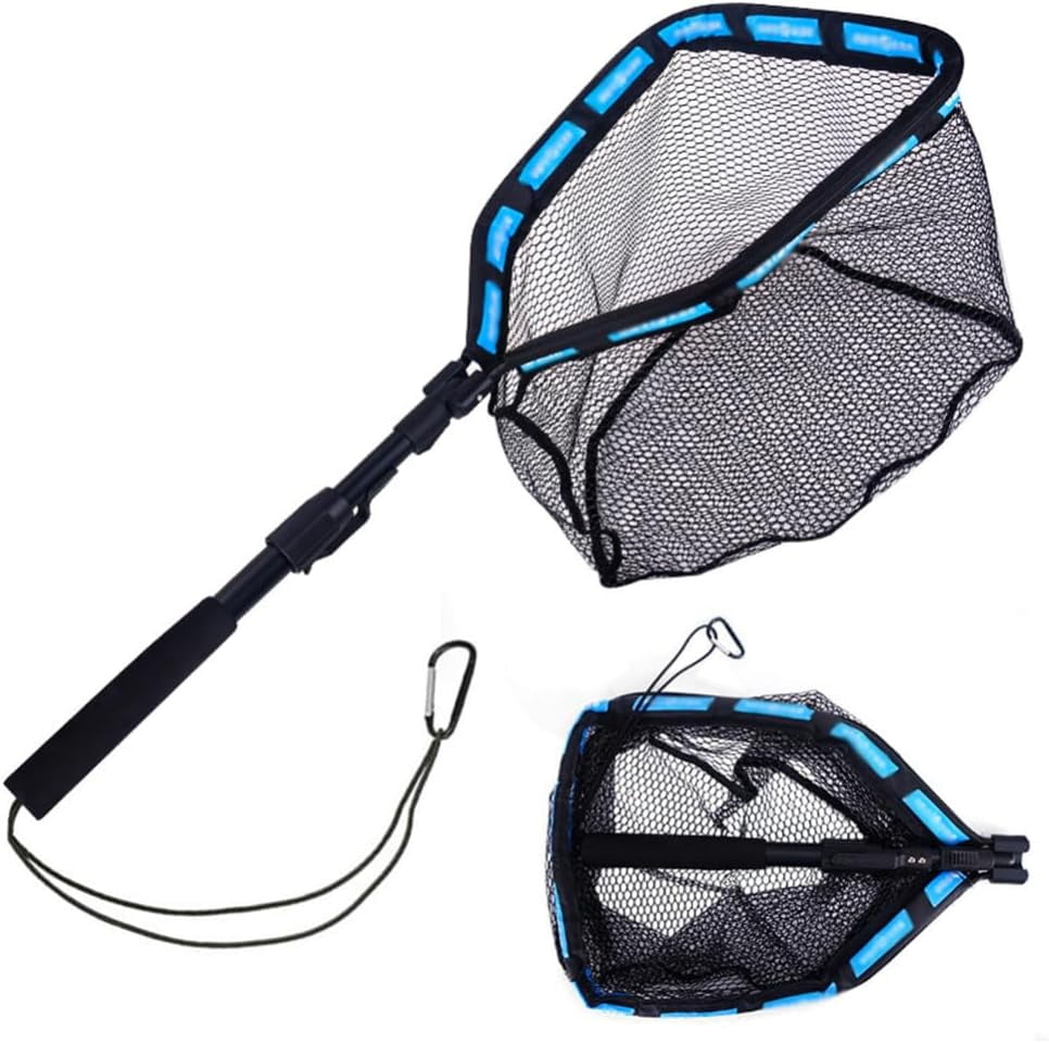 Foldable Fishing Net with 31.4in-39.3in Telescoping Aluminum Alloy Pole ...