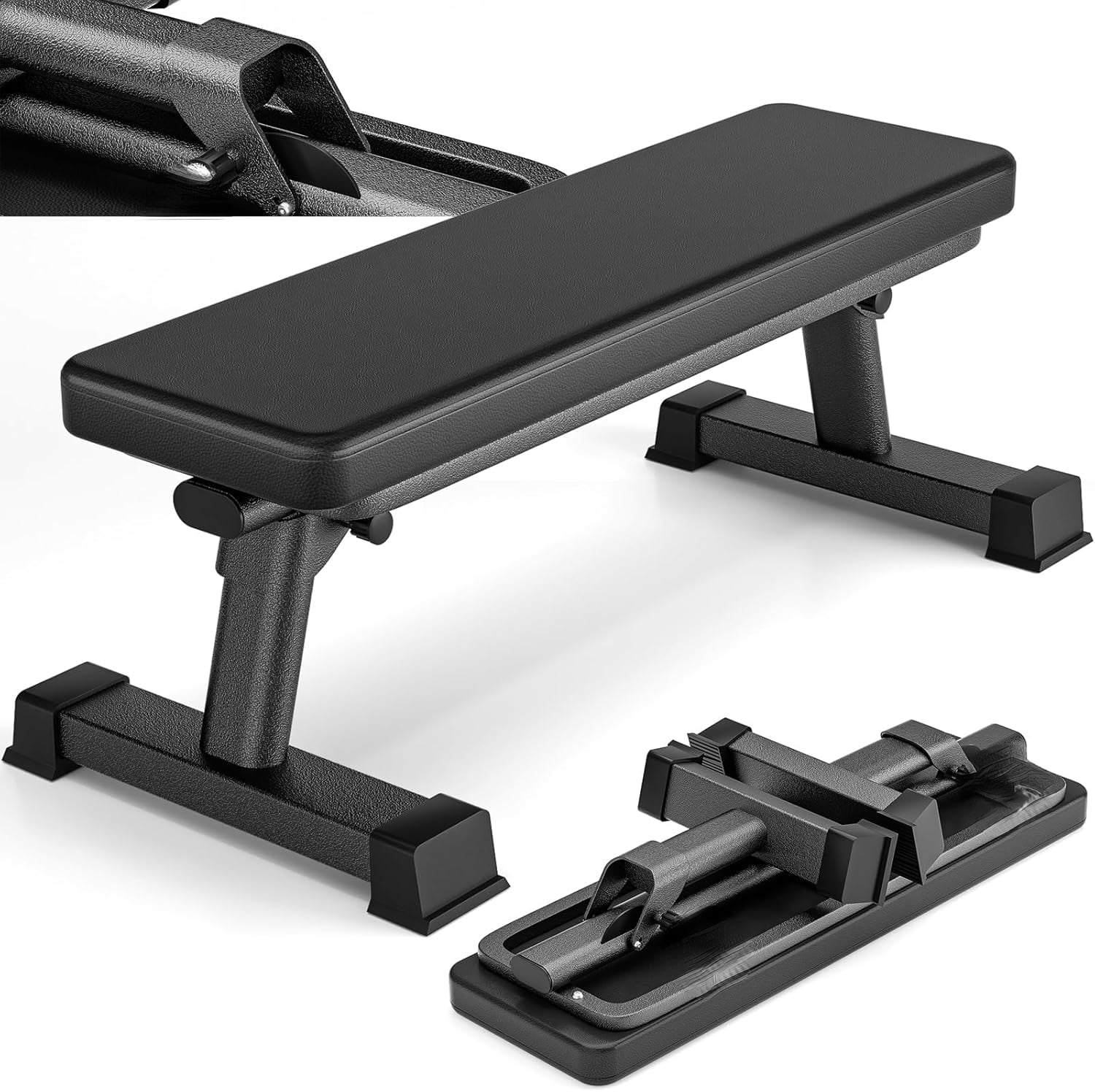 Foldable Flat Bench for Multi-Purpose Weight Training and Ab Workout ...