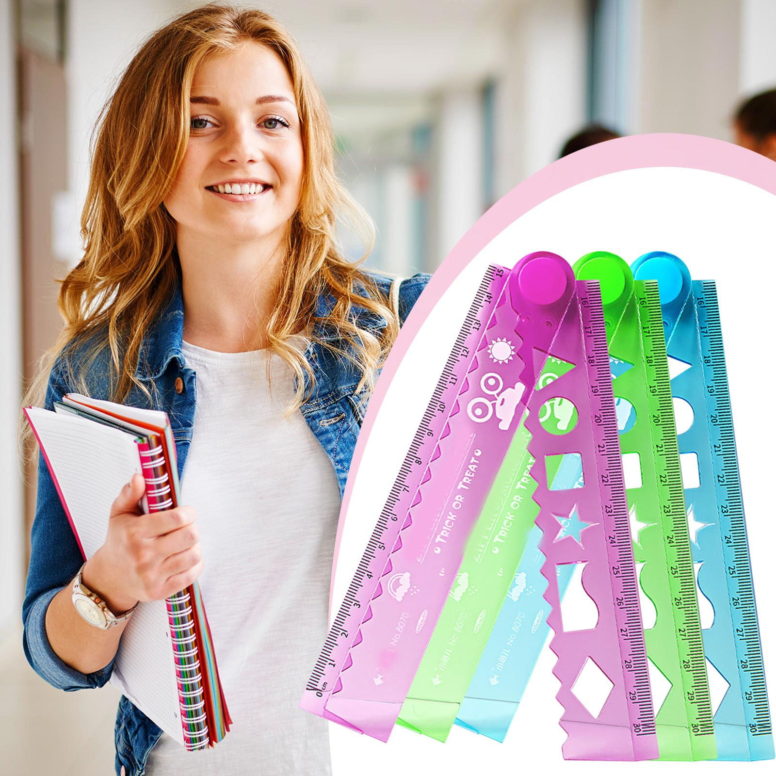 Foldable Flexible Ruler Green a Flexible Ruler Clear Rulers 30Cm Pvc ...