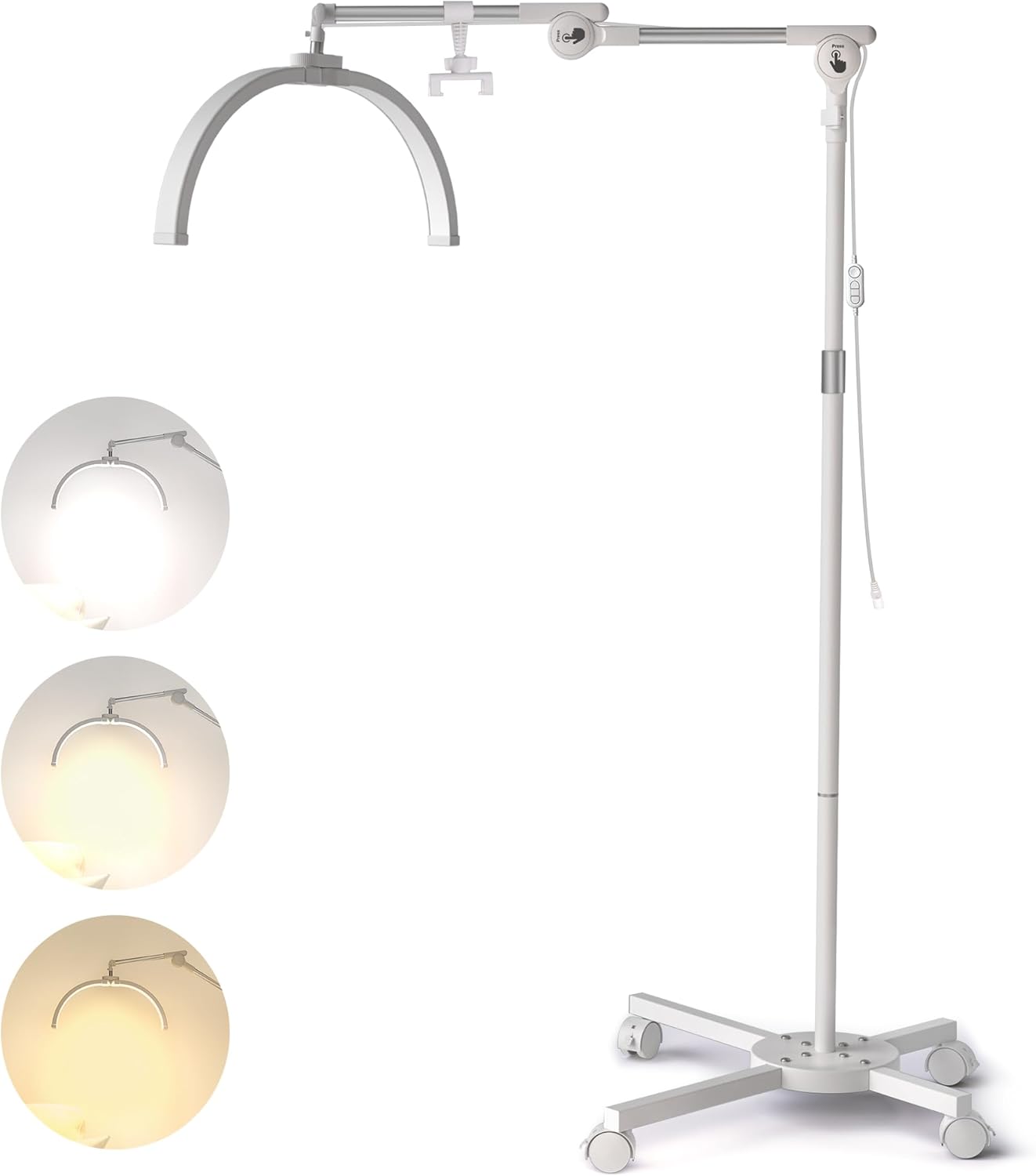 Foldable Floor Lash Lamp for Eyelash Extensions, Dimmable LED Half Moon ...