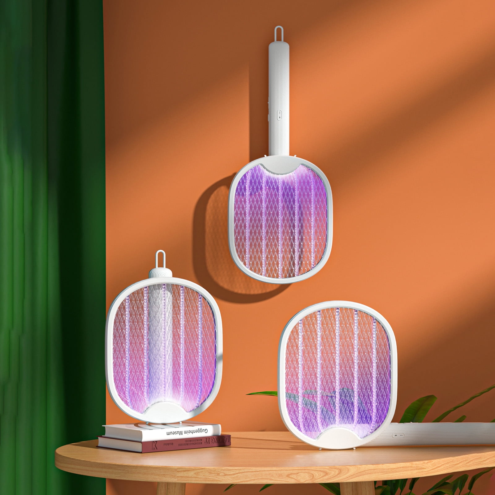 Foldable Fly Swatter Racket Mosquito Zapper USB Rechargeable, 14500mAh ...