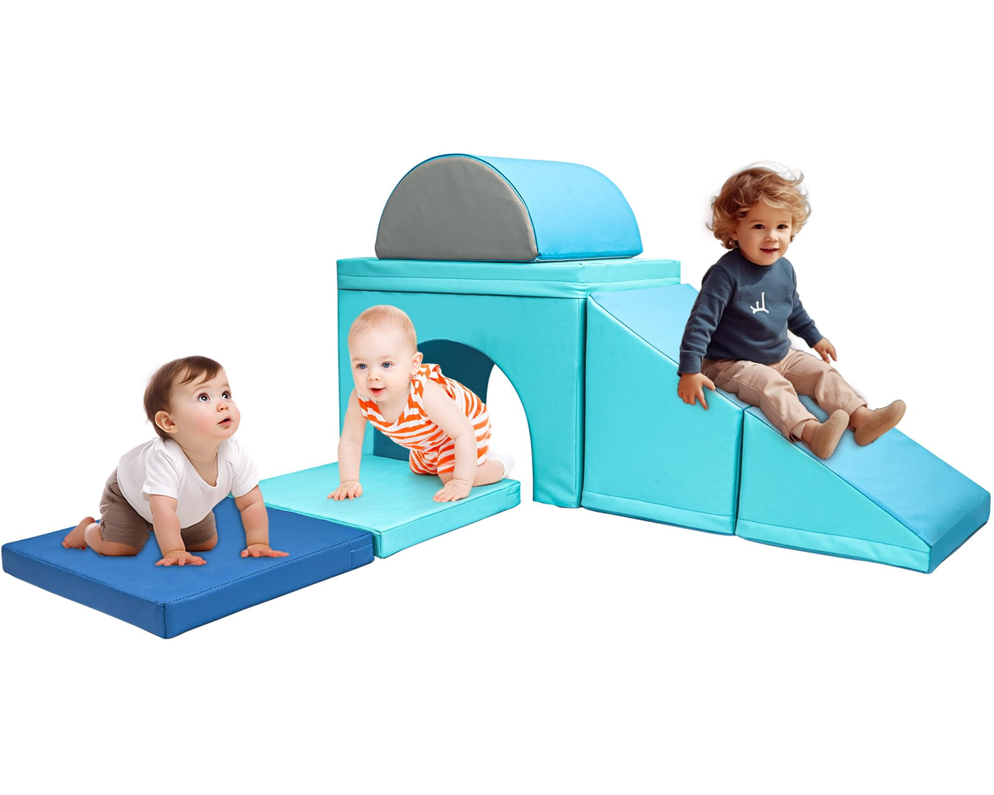 Foldable Foam Triangle Climbing Blocks for Toddlers 1-3 Years, Soft ...