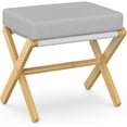 Foldable Foot Stool Ottoman, Modern Foot Rest with Bamboo X Legs ...
