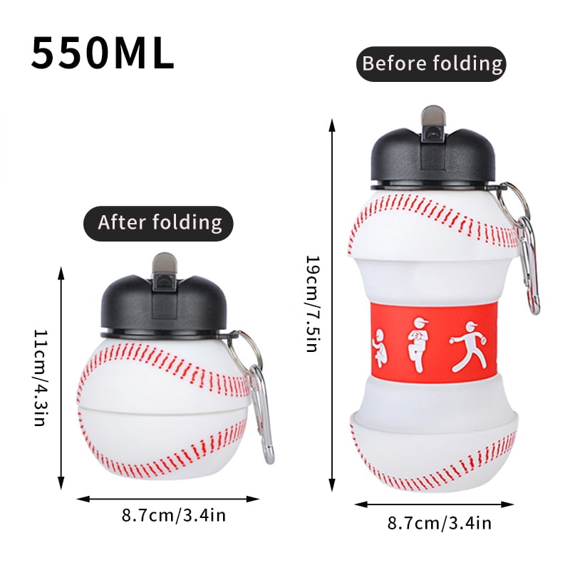 Foldable Football Water Bottles Portable Sports Bottle Outdoor Sports ...