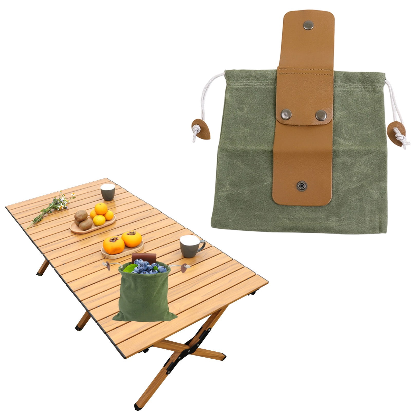 Foldable Foraging Bag Waxed Canvas Leather Mushroom Picking Basket ...