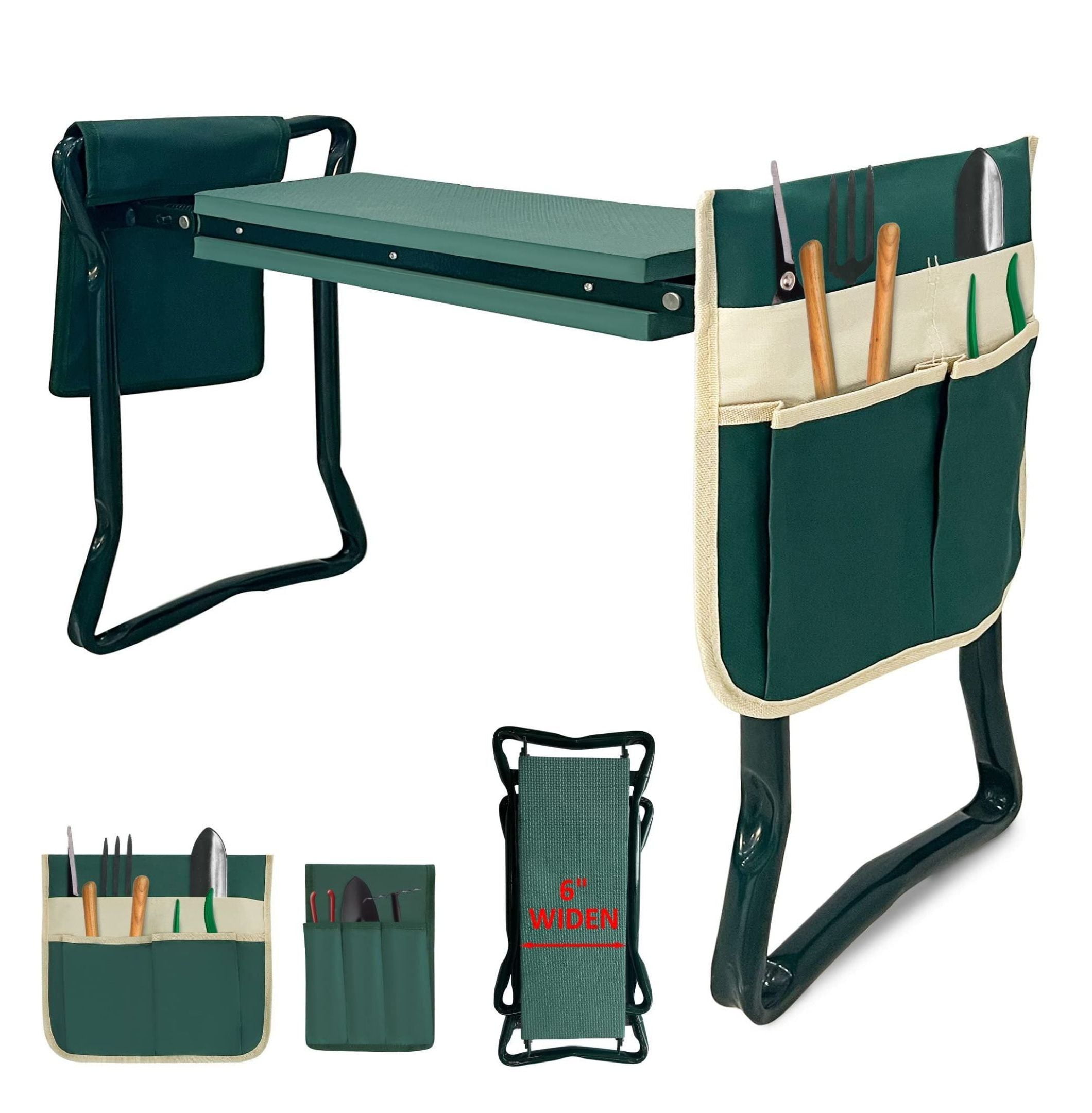 Foldable Garden Kneeler and Seat Gardening Bench with Two Tool Pouches ...