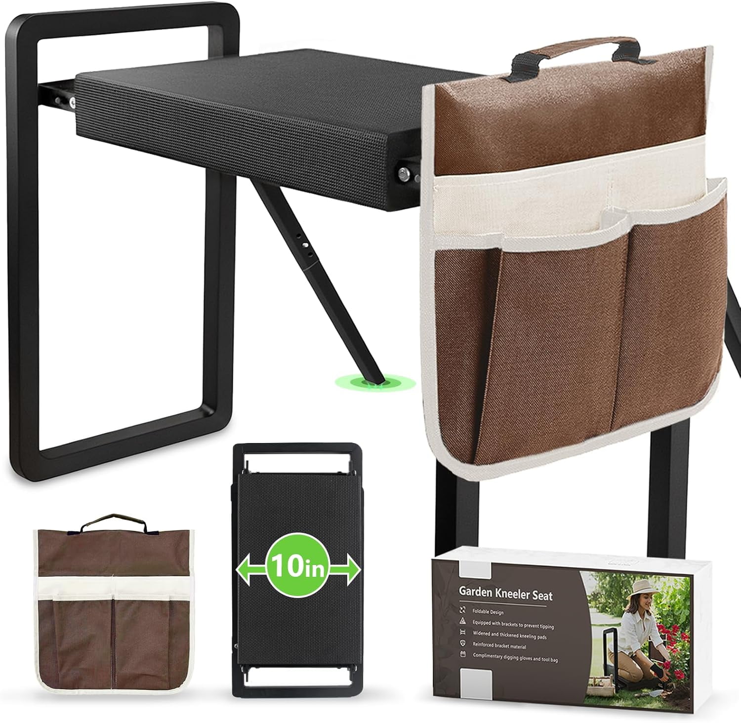 Foldable Garden Kneeling and Seat, Anti-Tipping Garden Stool Widened ...