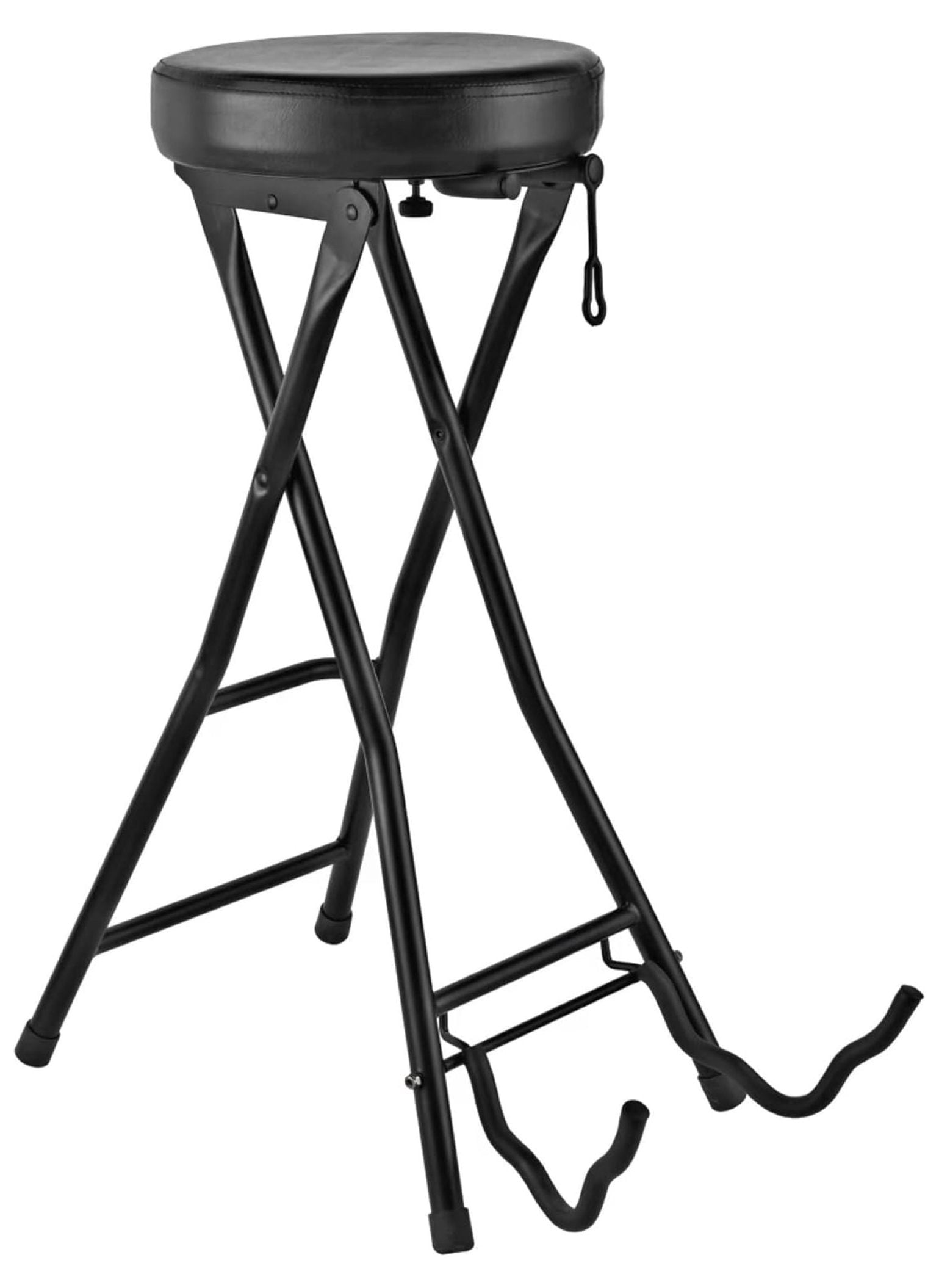 Foldable Guitar Stool with Padded Seat, Built-in Guitar Stand, and ...