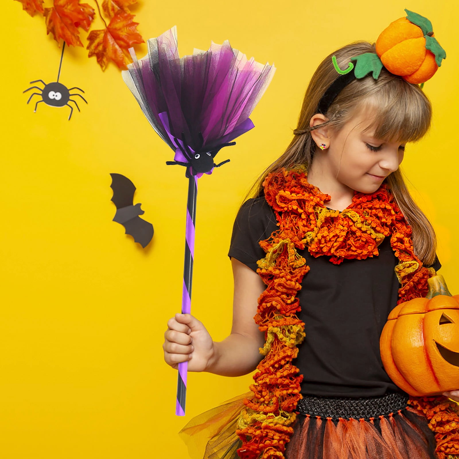 Foldable Halloween Witch Broomstick - Lightweight Durable Plastic & Mesh Broom for , Parties ...