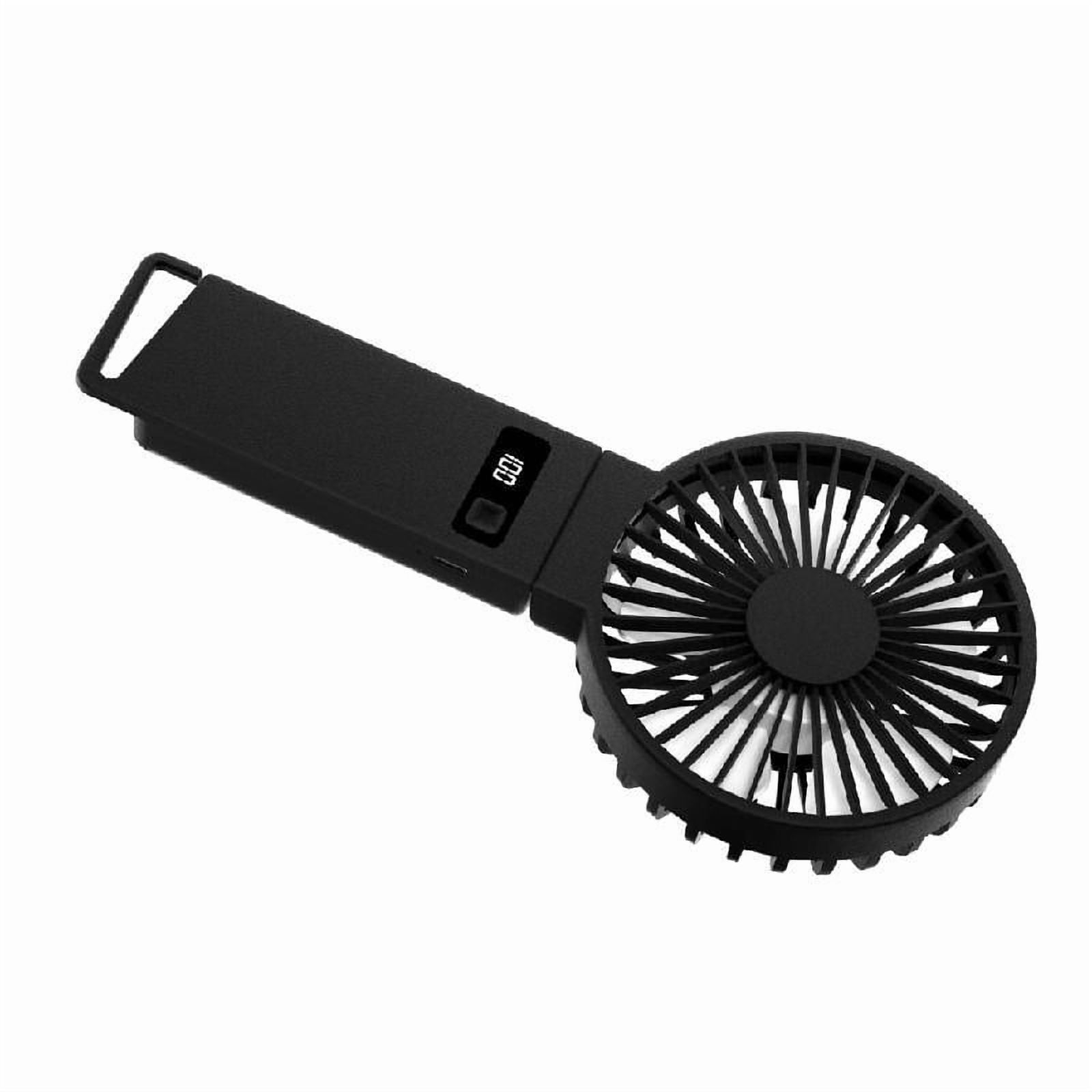 Foldable Handheld Desk Neck Fan with Digital Display Mini Fan Travel ...