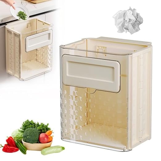 Foldable Hanging Trash Can,2024 NEW Hanging Kitchen Trash Can, Foldable ...