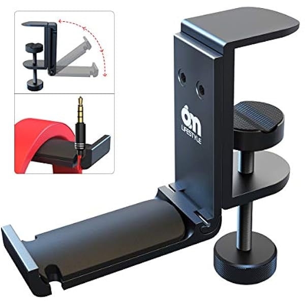 Foldable Headphone Hodler Hook Hanger Stand Under Desk, Headphone Wall ...