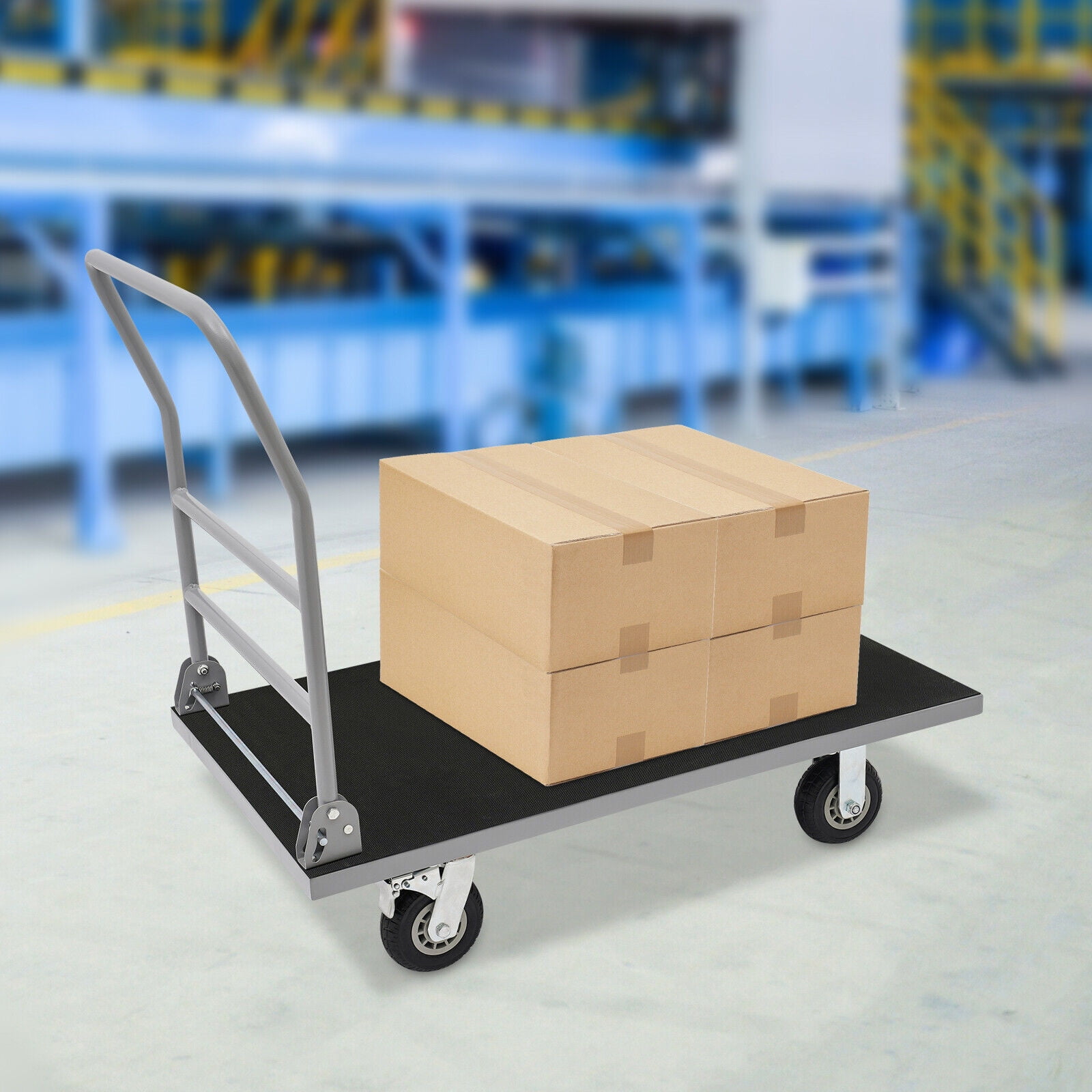 Foldable Heavy Duty Large Platform Truck Cart Platform Hand Truck Push ...