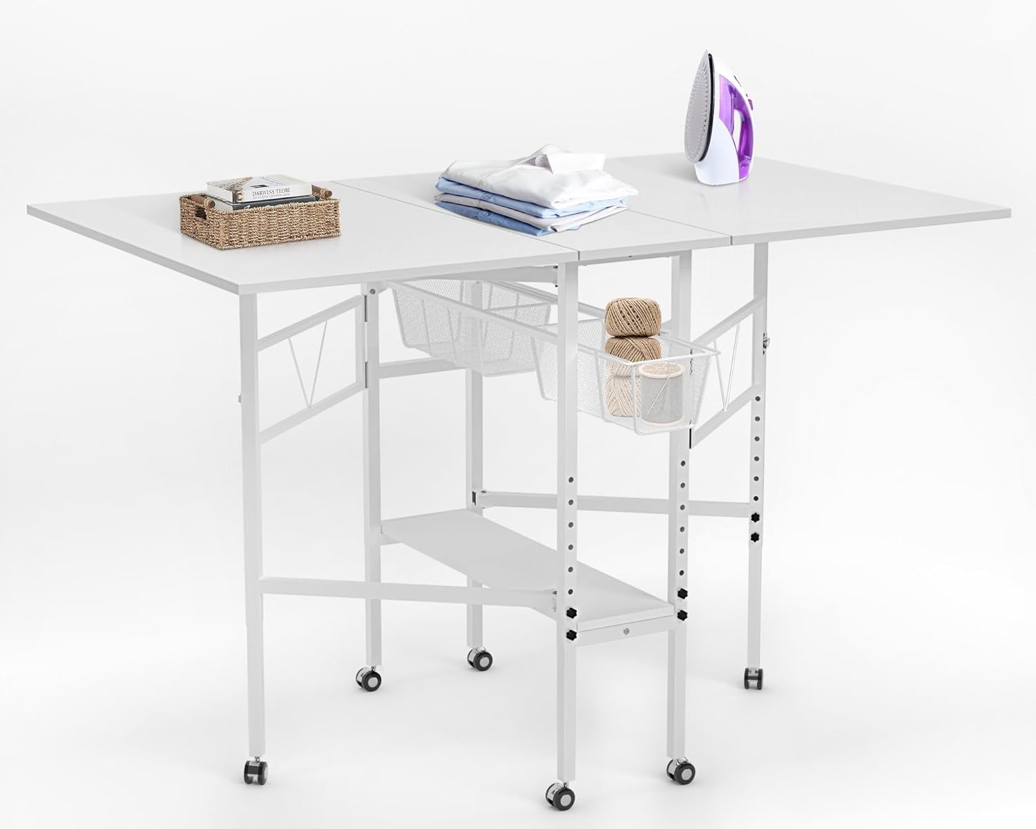 Foldable Hobby and Cutting Table - 59" W x 36" D White Arts and Crafts ...