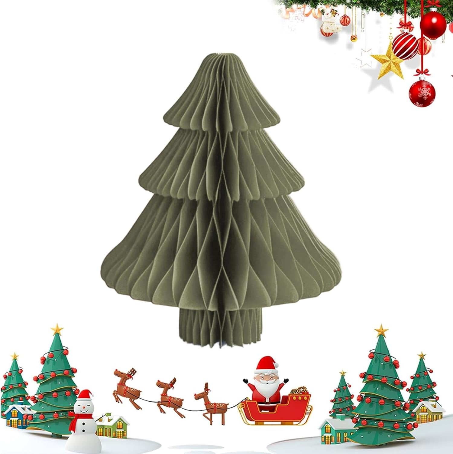 Foldable Honeycomb Paper Christmas Trees, Honeycomb Christmas Tree ...