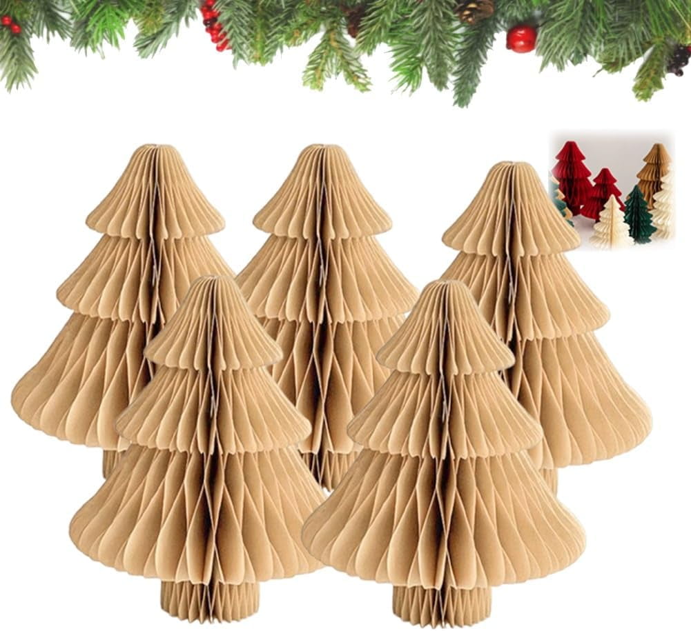 Foldable Honeycomb Paper Christmas Trees – Table Decor, 3D Honeycomb ...