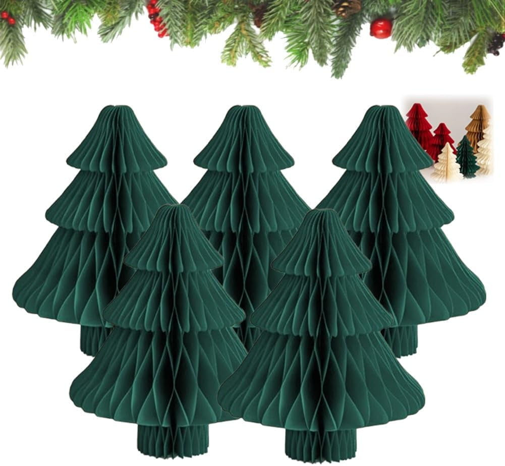 Foldable Honeycomb Paper Christmas Trees – Table Decor, 3D Honeycomb ...
