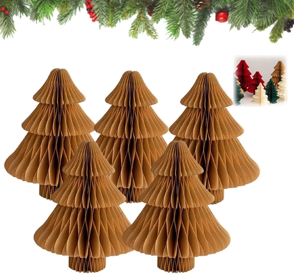 Foldable Honeycomb Paper Christmas Trees – Table Decor, 3D Honeycomb ...