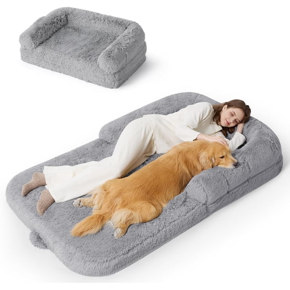Foldable Human Dog Bed - 2 in 1 Flexible Giant Human Dog Bed for Adult ...