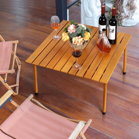 Foldable Indoor Outdoor All-Purpose Portable Wooden Table for Picnics ...