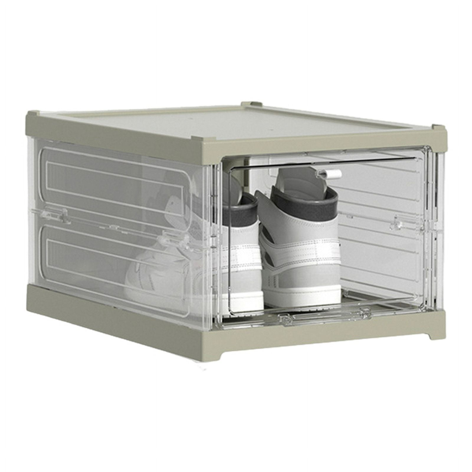 Foldable Integrated Shoe Box Organizer and Storage Boxes Cabinet ...