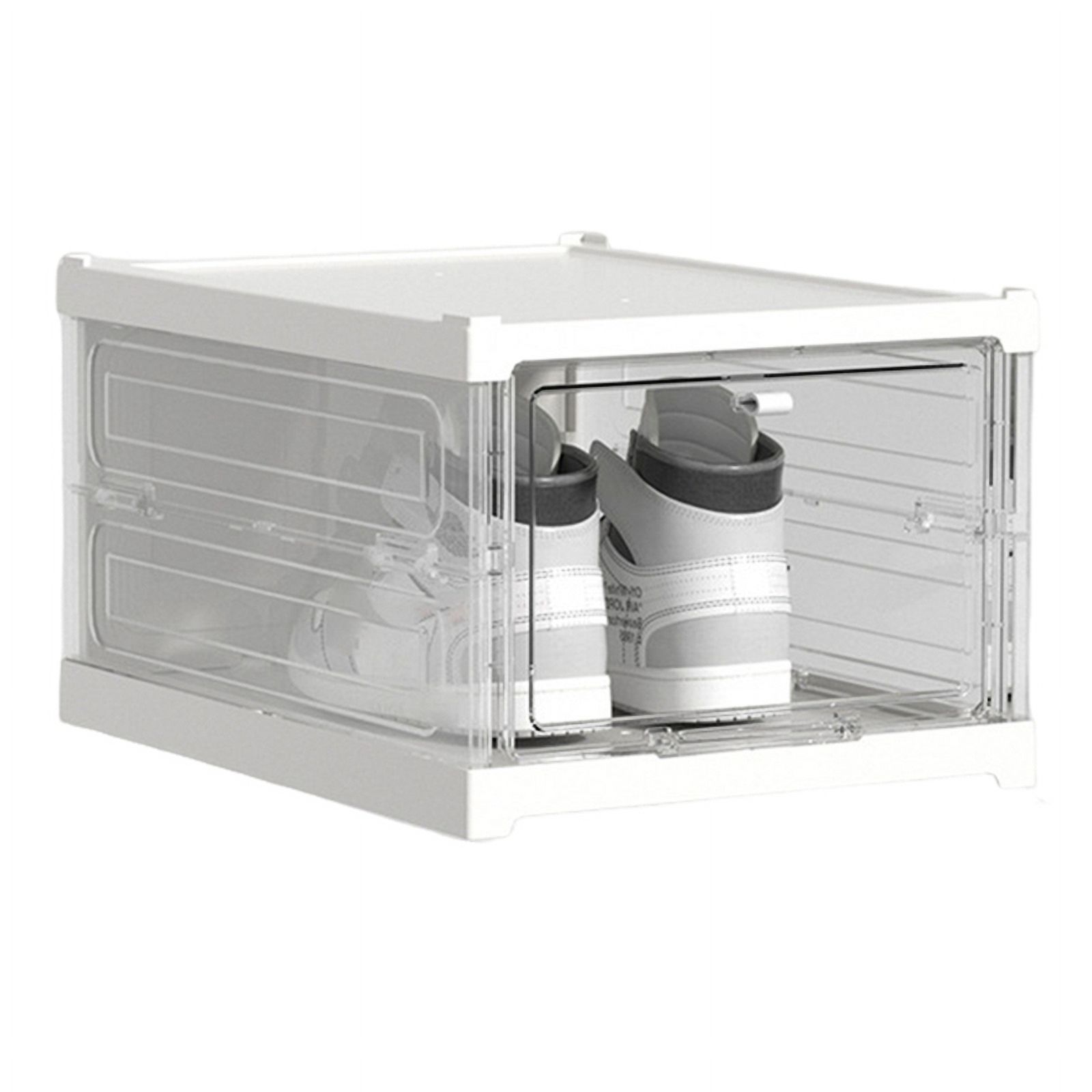 Foldable Integrated Shoe Box Organizer and Storage Boxes Cabinet ...