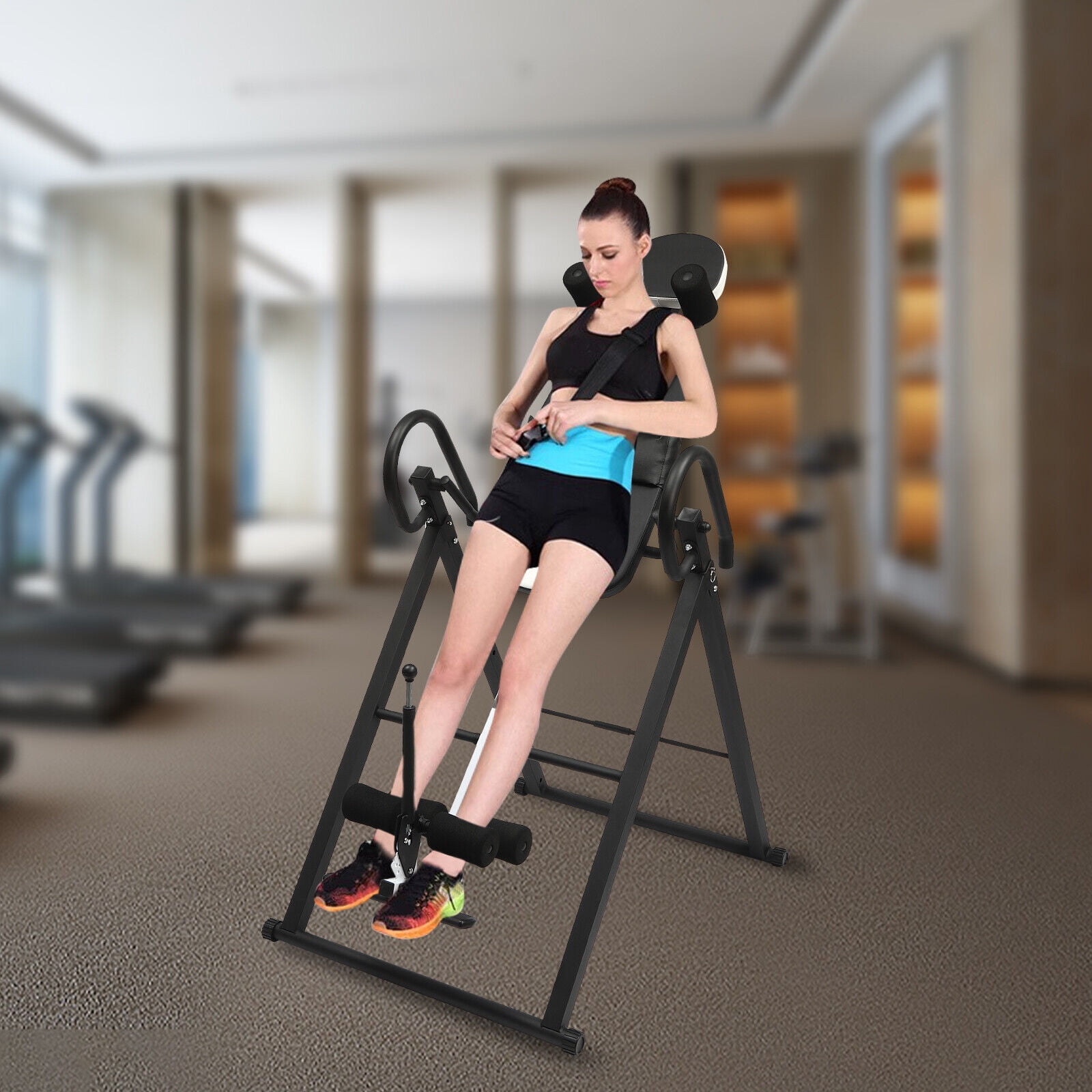 Foldable Inversion Table Teeter Advanced Back Pain Ankle Relief Gravity ...