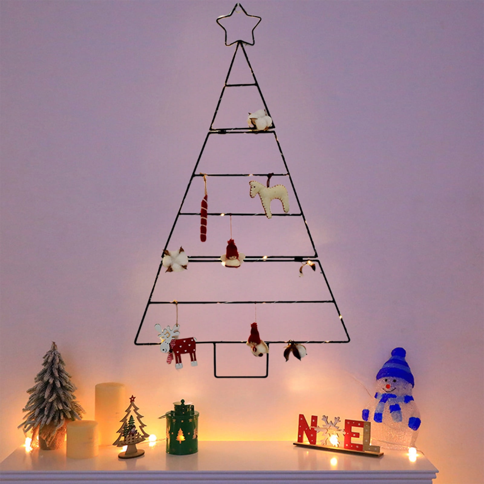 Foldable Iron Christmas Tree Grid Frame - Punched Wall Mounted ...