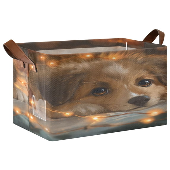 Foldable Iron Frame Open Home Storage Bins 16.9×11.4×10 Inch Waterproof ...