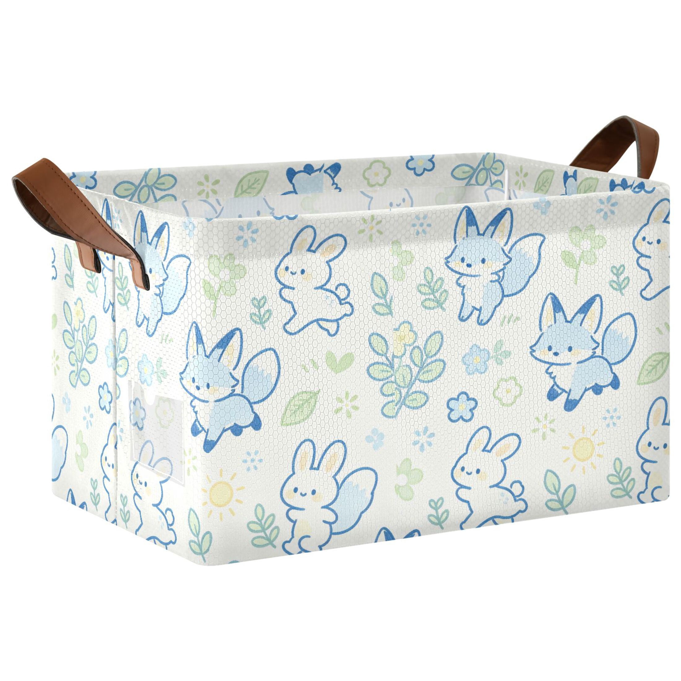 Foldable Iron Frame Open Home Storage Bins 16.9×11.4×10 Inch Waterproof ...