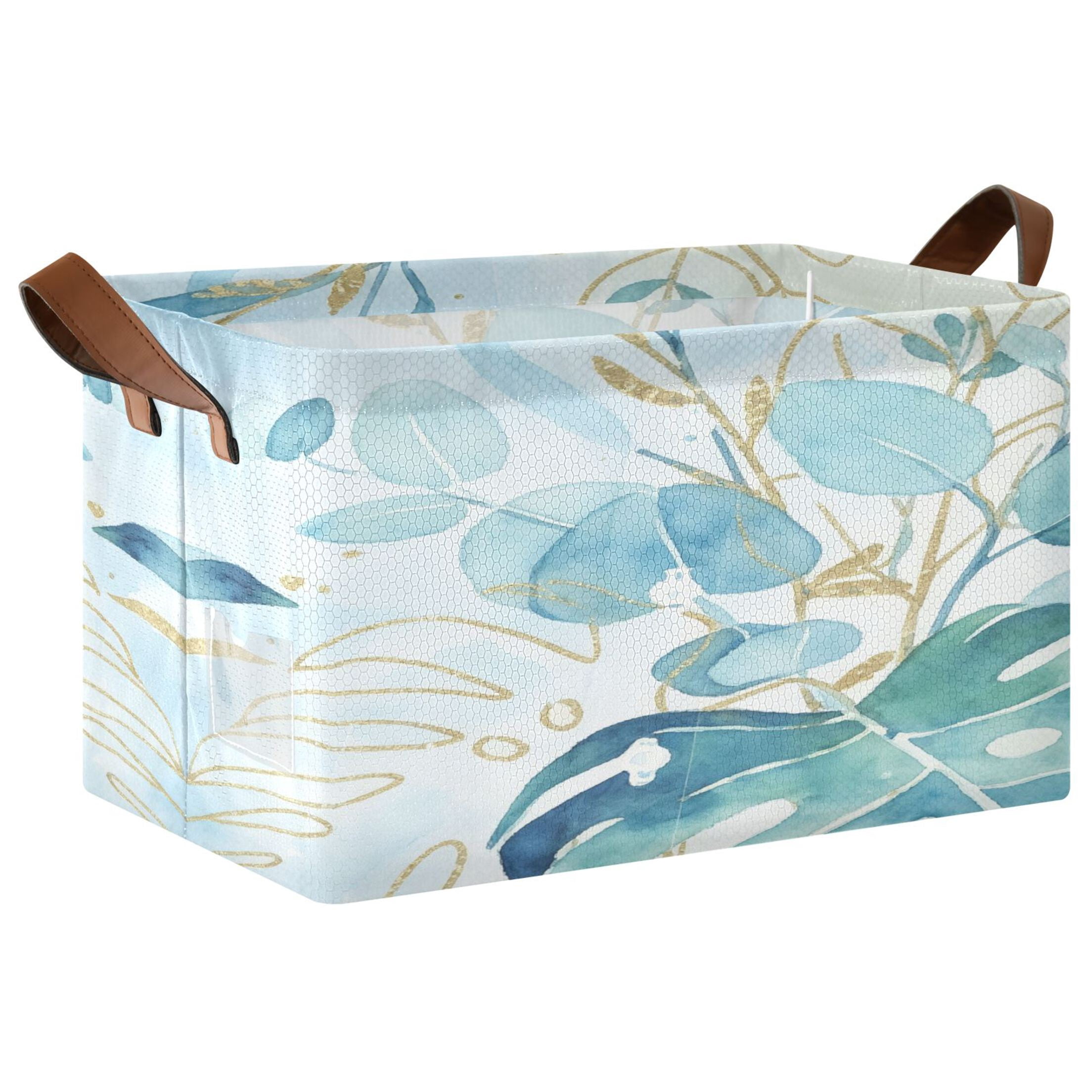 Foldable Iron Frame Open Home Storage Bins 16.9×11.4×10 Inch Waterproof ...