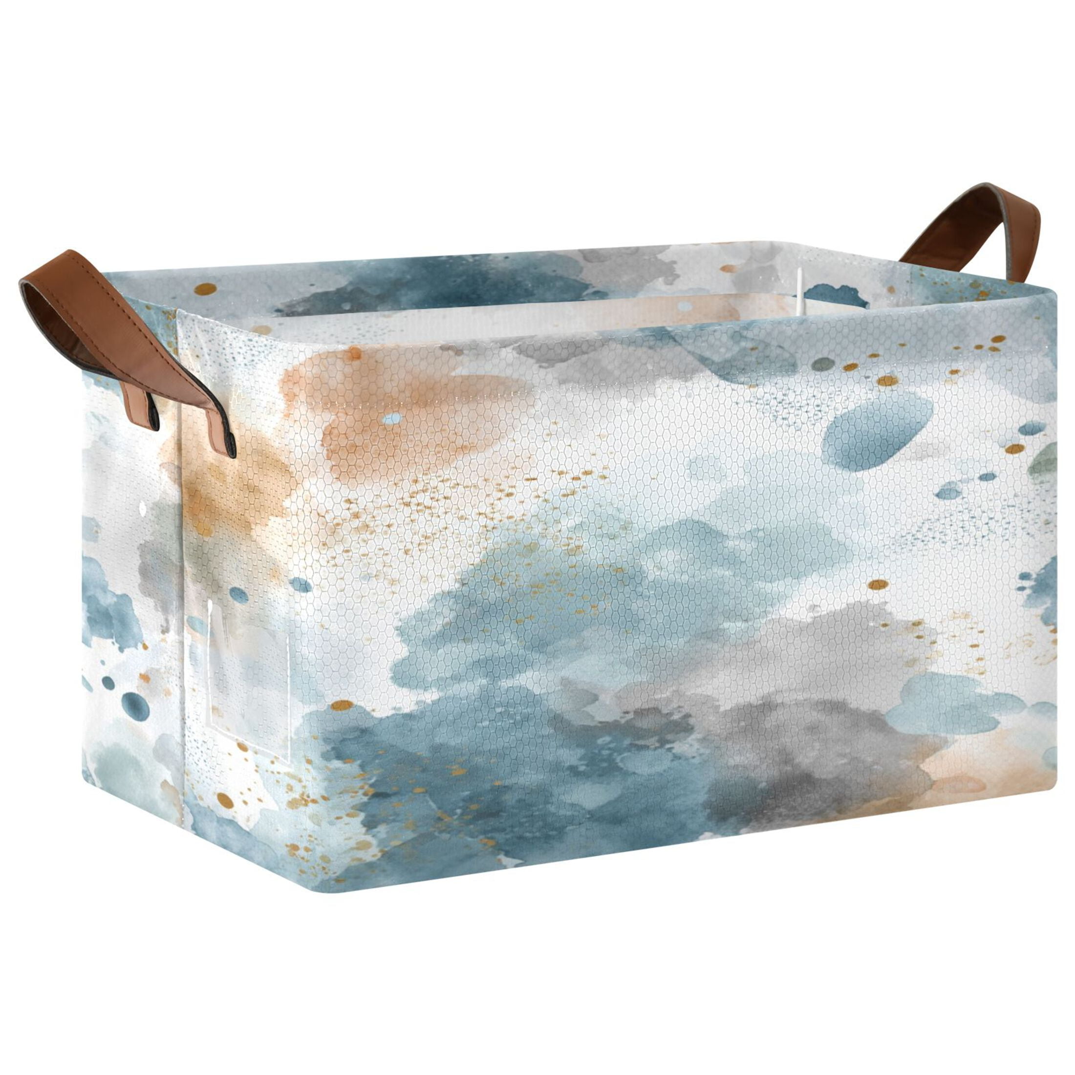 Foldable Iron Frame Storage Basket Open Basket Bins Versatile Organizer ...