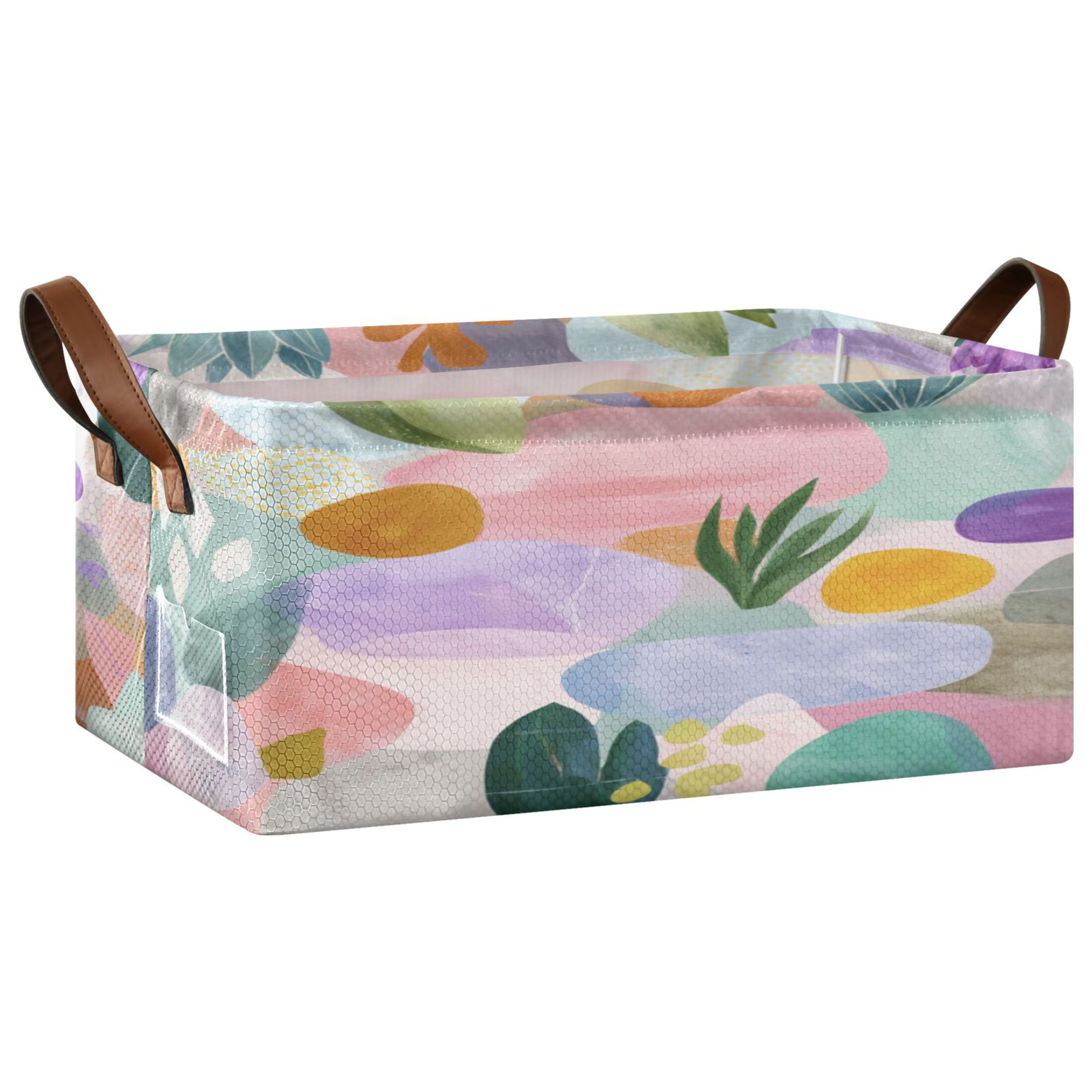 Foldable Iron Frame Storage Basket Open Basket Bins Versatile Organizer ...