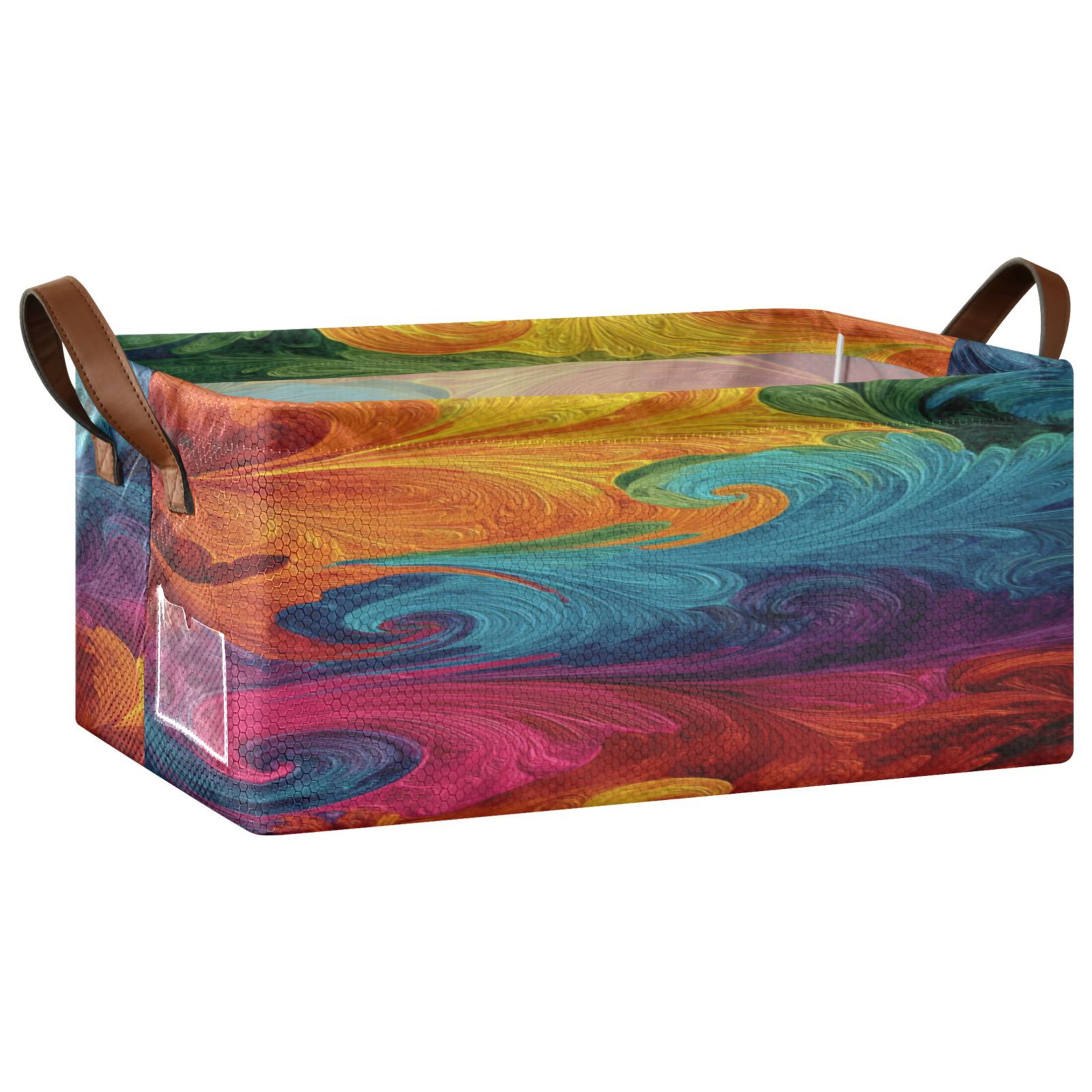 Foldable Iron Frame Storage Basket Open Basket Bins Versatile Organizer ...