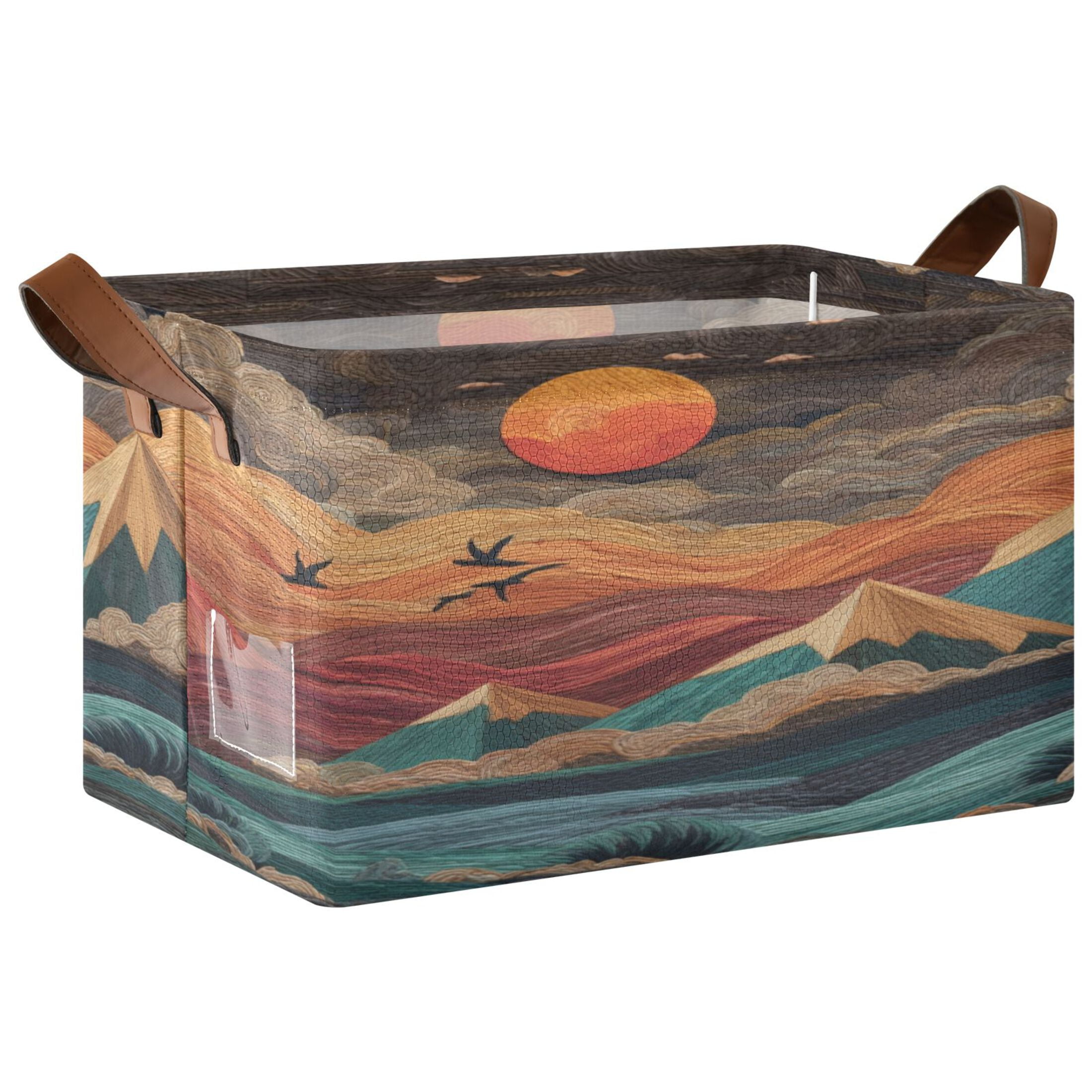 Foldable Iron Frame Storage Basket Open Basket Bins Versatile Organizer ...