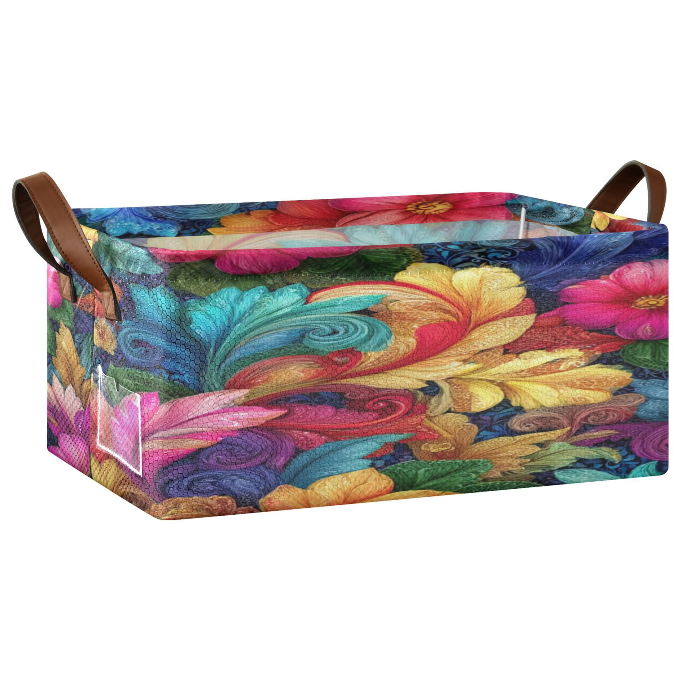 Foldable Iron Frame Storage Basket Open Basket Bins Versatile Organizer ...